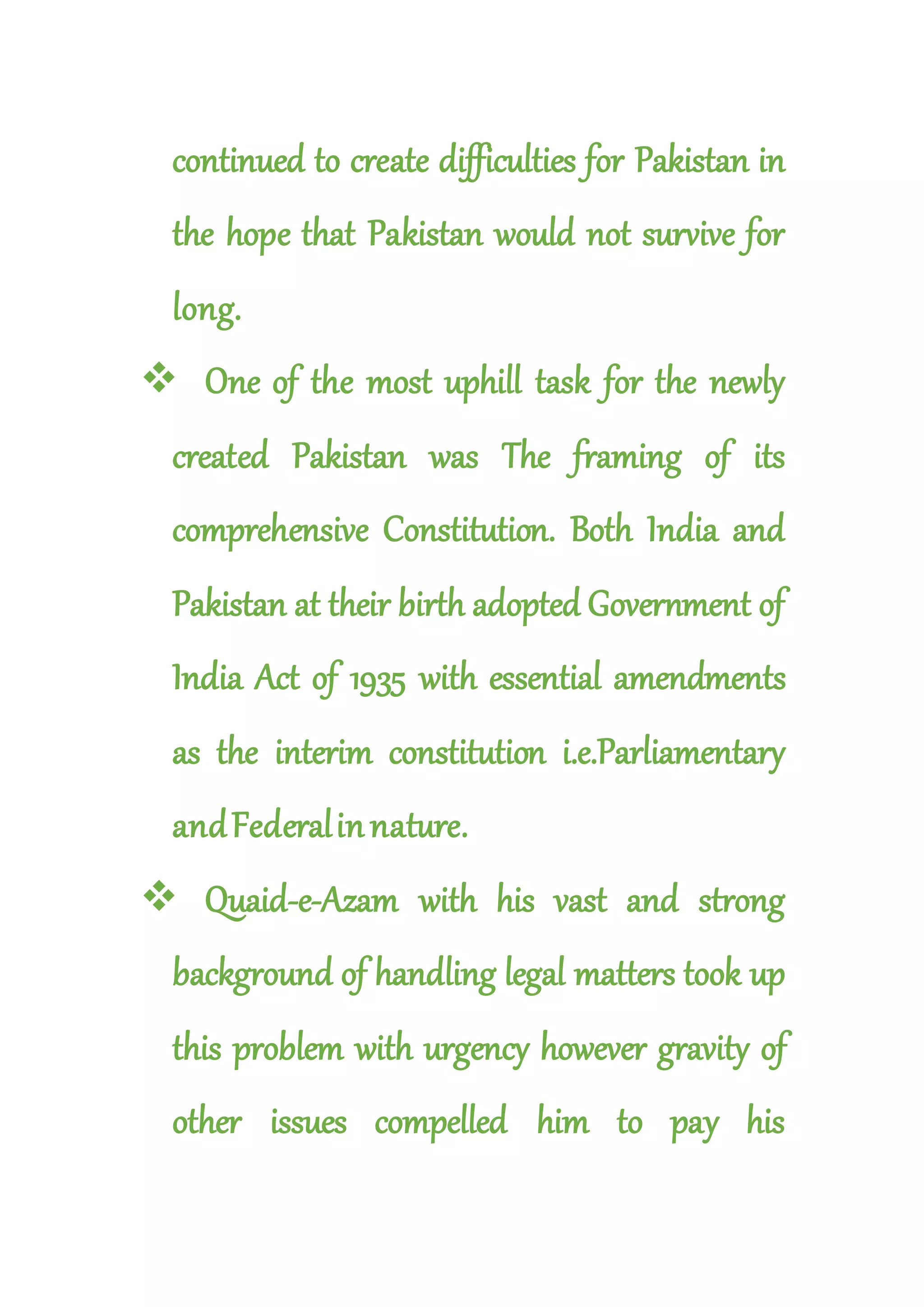 Political and Constitutonal Development of PAKISTAN | DOC