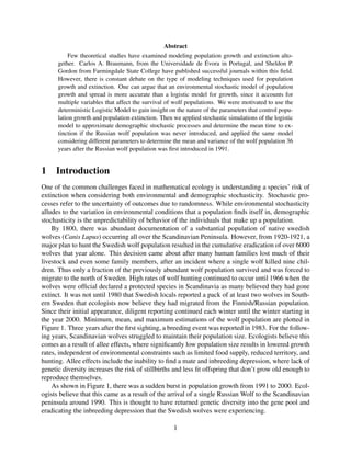 Stochastic Birth-Death Processes in Wolf Species | PDF