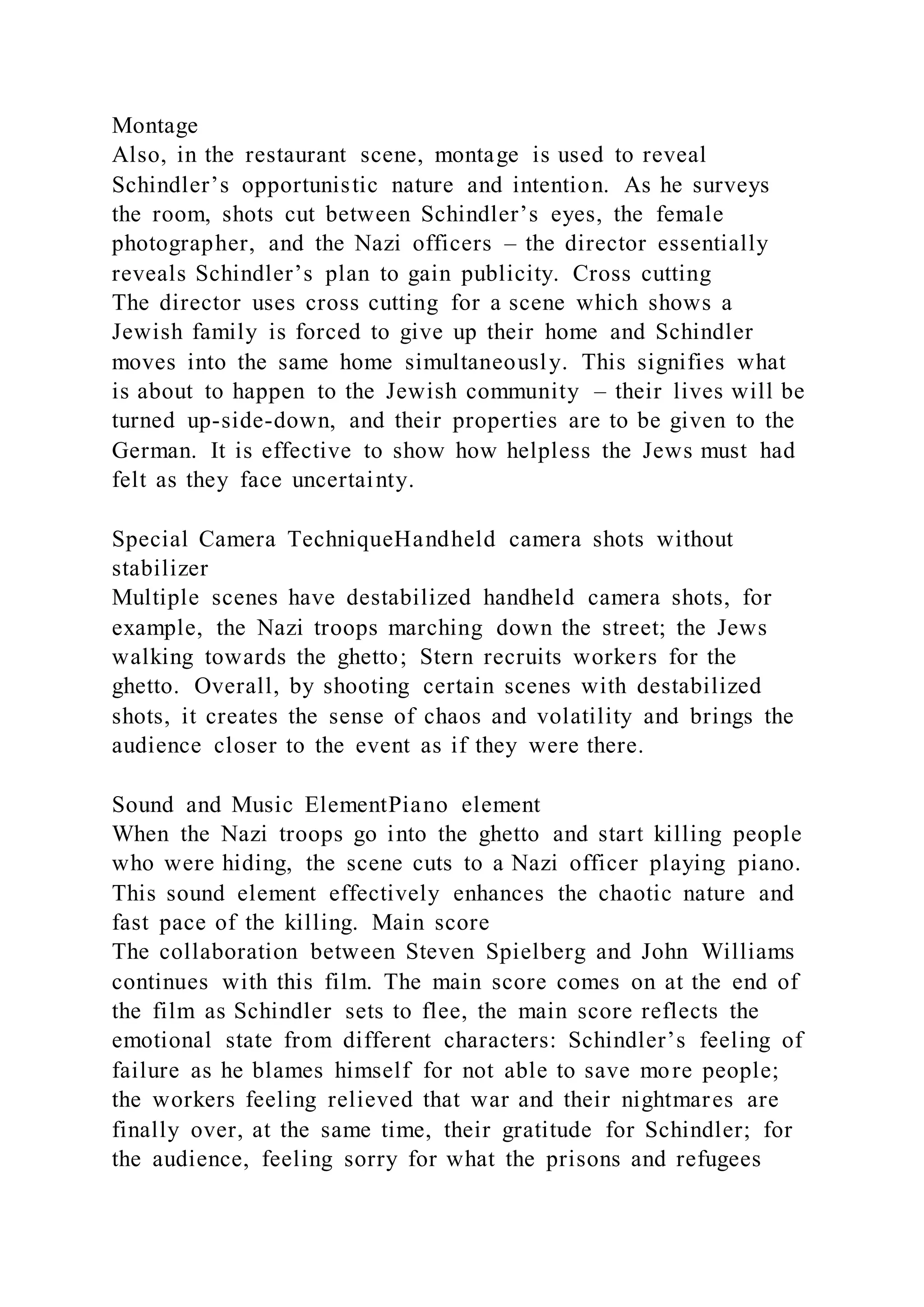 Final Project Part 2Cinematic Analysis of Schindler’s ListAlph | DOCX