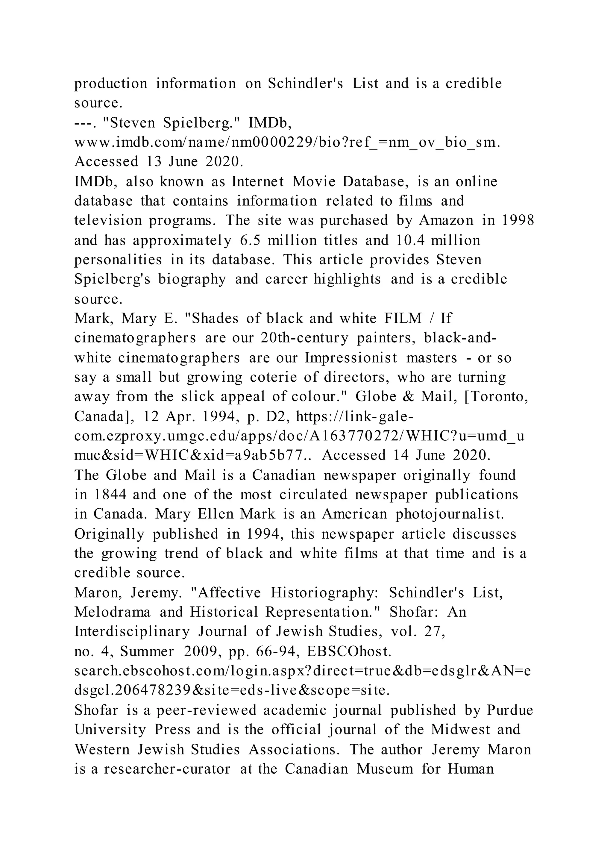 Final Project Part 2Cinematic Analysis of Schindler’s ListAlph | DOCX