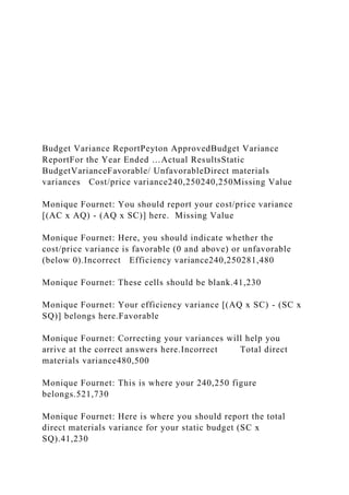 Final Project Part I Budget Variance Report Submission.docx