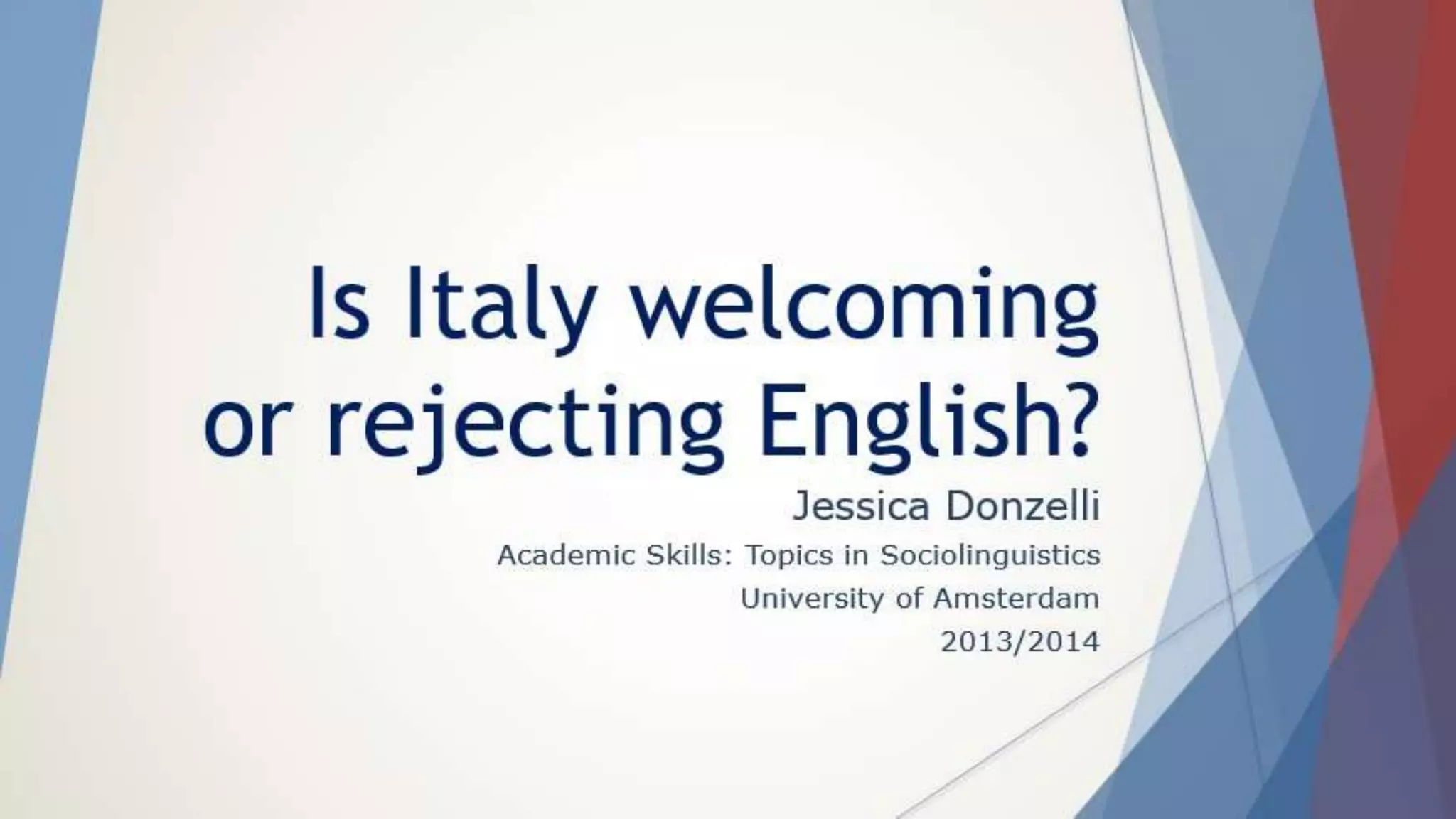 English in Italy | PPTX