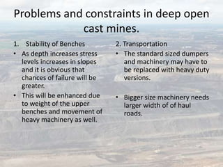 optimisation of depth of opencast coal mine using udec software | PPT