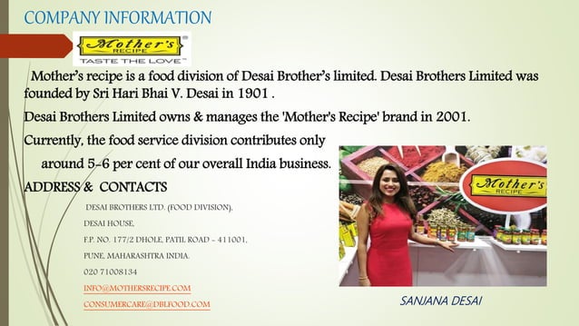 mother recipe company analysis | PPTX