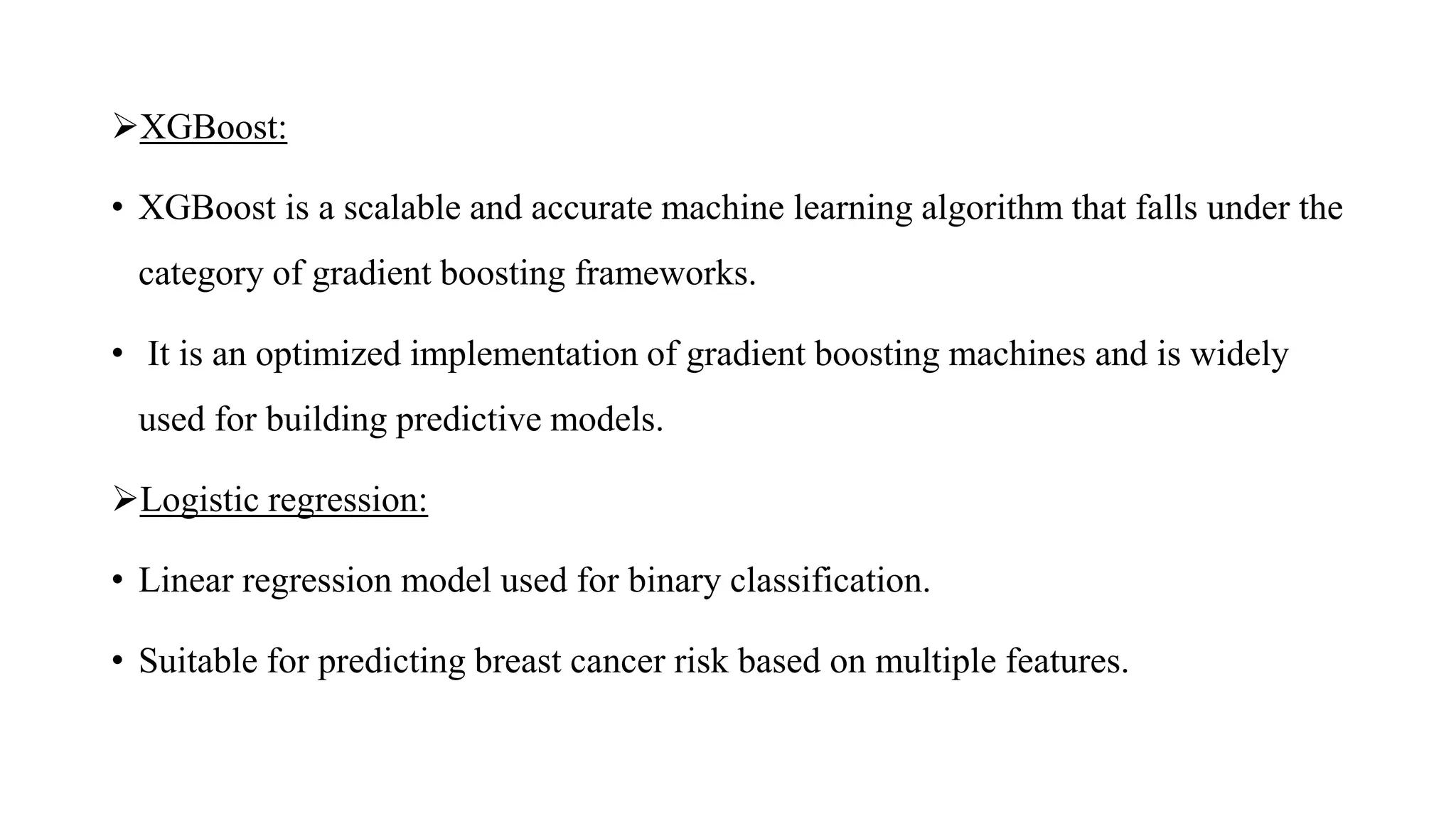 Prediction for breast cancer using various machine learning algorithms | PPTX