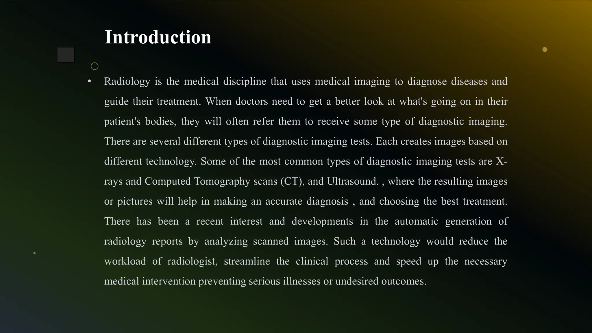 Radiology report generation using scanned images | PPTX