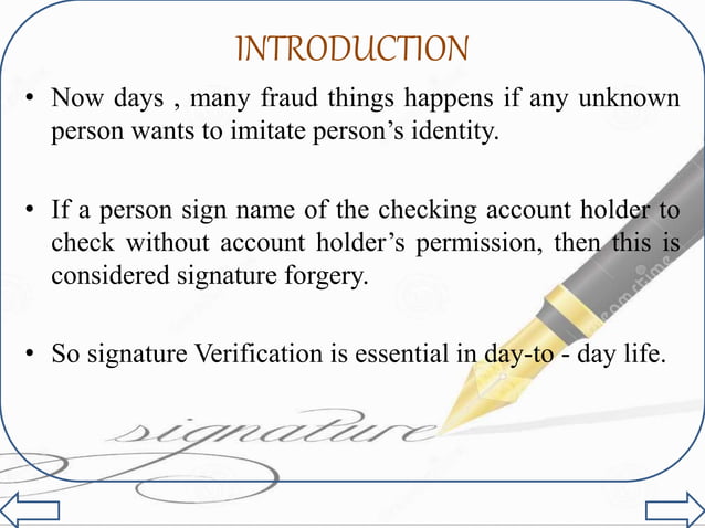 Fraud Detection Using Signature Recognition | PPTX