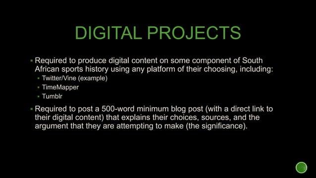 South African History in a Digital Age Final Project Presentation | PPT