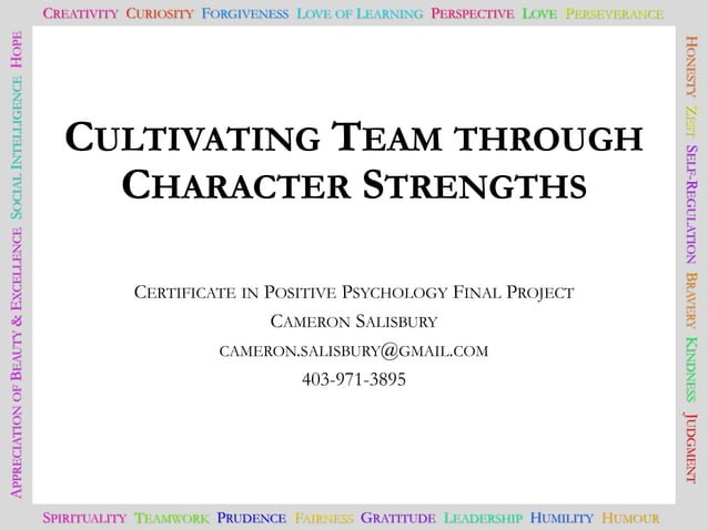 Cultivating Teams through Character Strengths | PDF