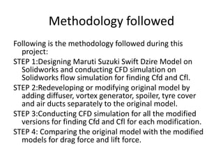 DESIGN AND AERODYNAMIC ANALYSIS OF A CAR FOR REDUCING DRAG FORCE and ...
