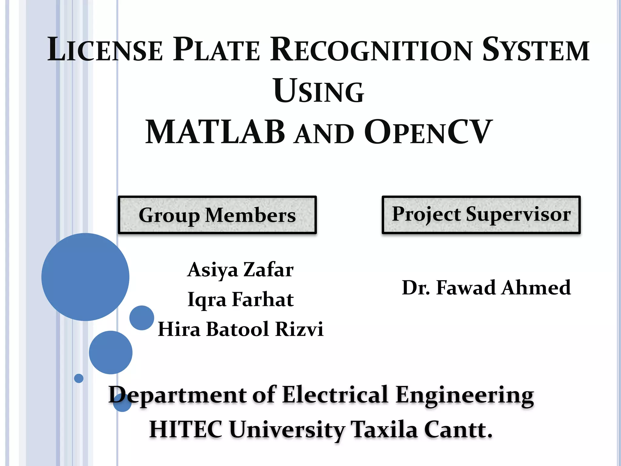 License Plate Recognition System | PPTX | Computing | Technology & Computing