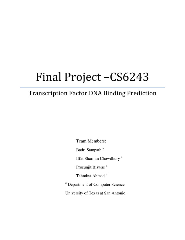 Transcription Factor DNA Binding Prediction | PDF