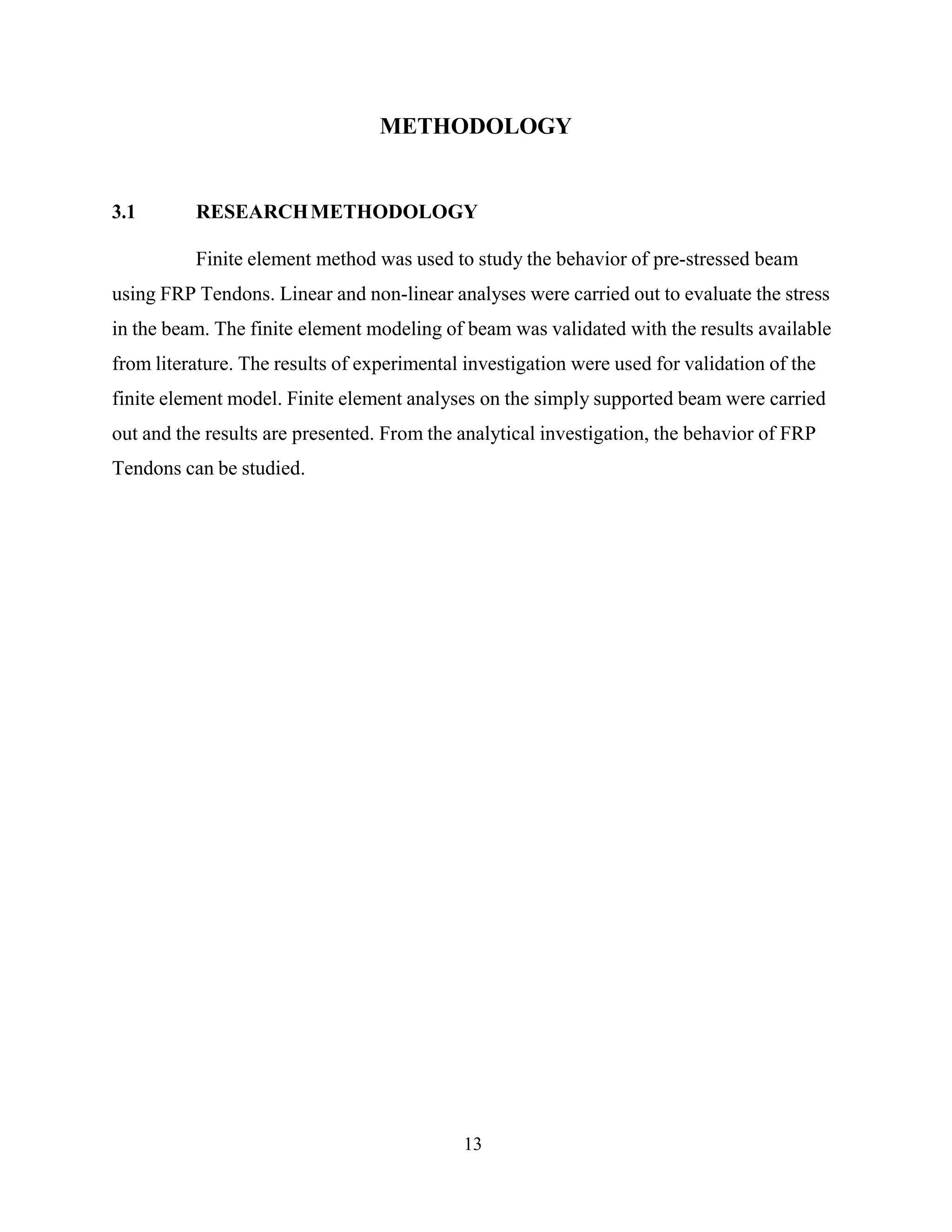 FINITE ELEMENT ANALYSIS OF A PRESTRESSED CONCRETE BEAM USING FRP TENDON ...