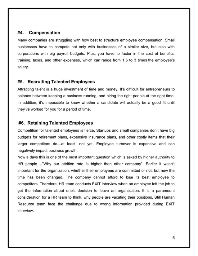 Employee Attrition Rate, MBA HR, Final Project Report. | PDF | Human ...