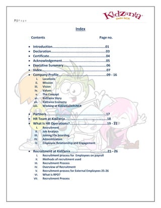 project report on hr operations and talent management | PDF
