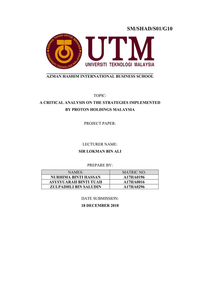PROTON HOLDINGS CASE STUDY | PDF | Mergers and Acquisitions | Business ...