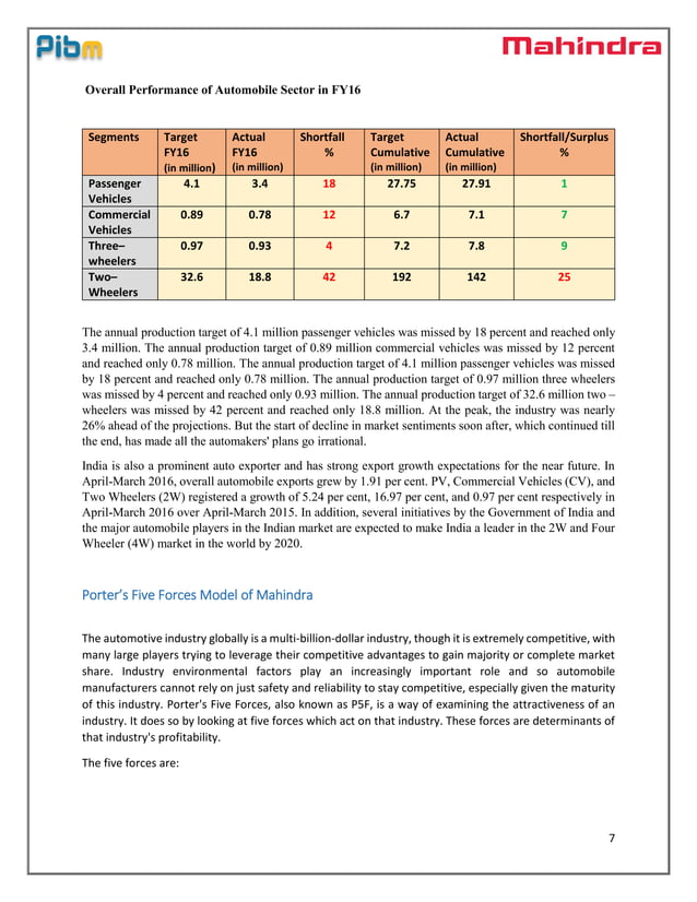 Mahindra Report : Analysis of Mahindra & Mahindra Scorpio | PDF