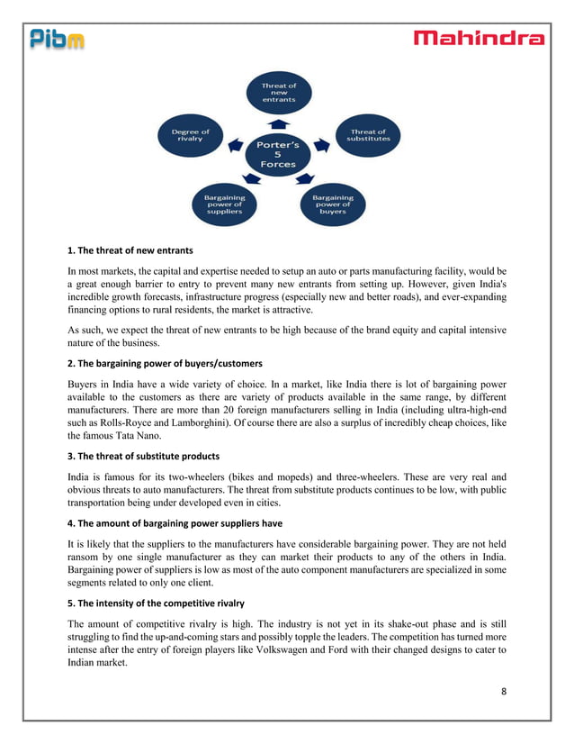 Mahindra Report : Analysis of Mahindra & Mahindra Scorpio | PDF
