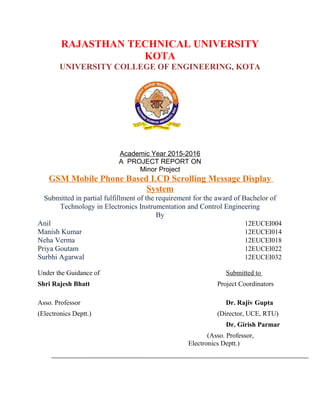 GSM Mobile Phone Based LCD Message Display System | PDF