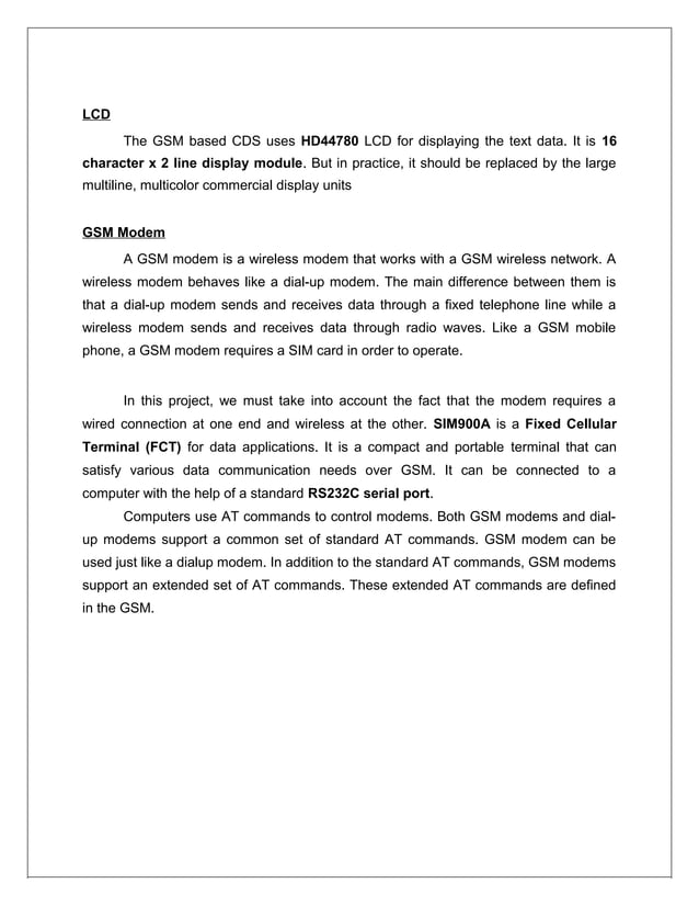 GSM Mobile Phone Based LCD Message Display System | PDF