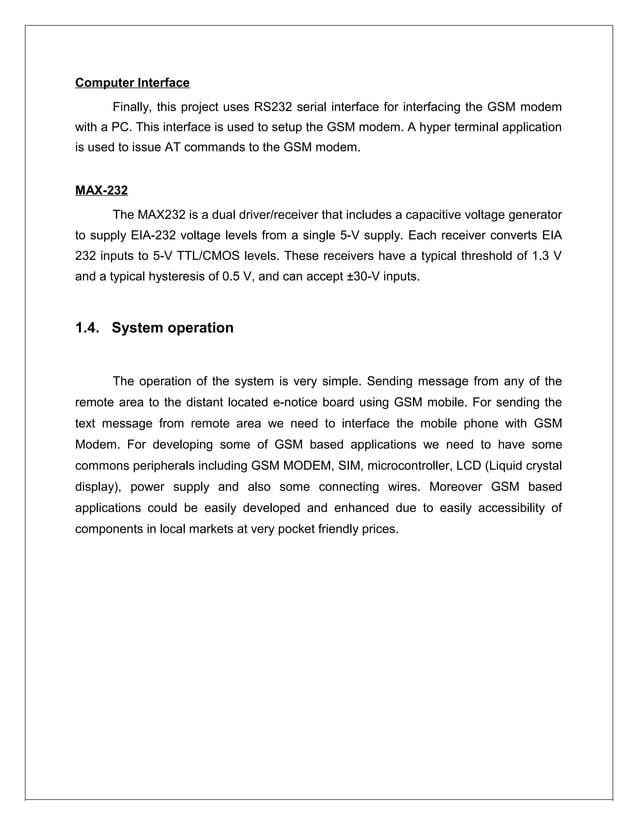 GSM Mobile Phone Based LCD Message Display System | PDF