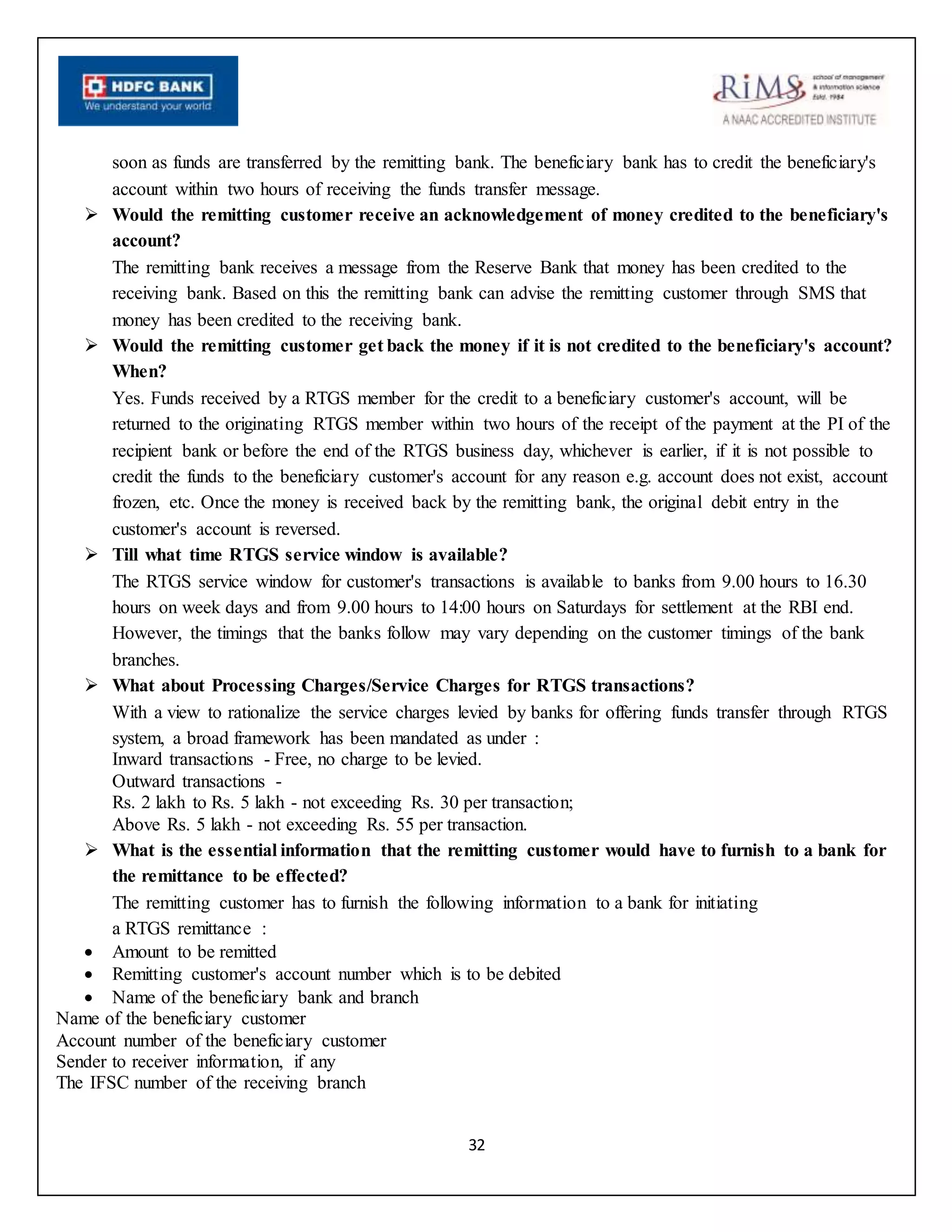 HDFC BANK REPORT | DOCX