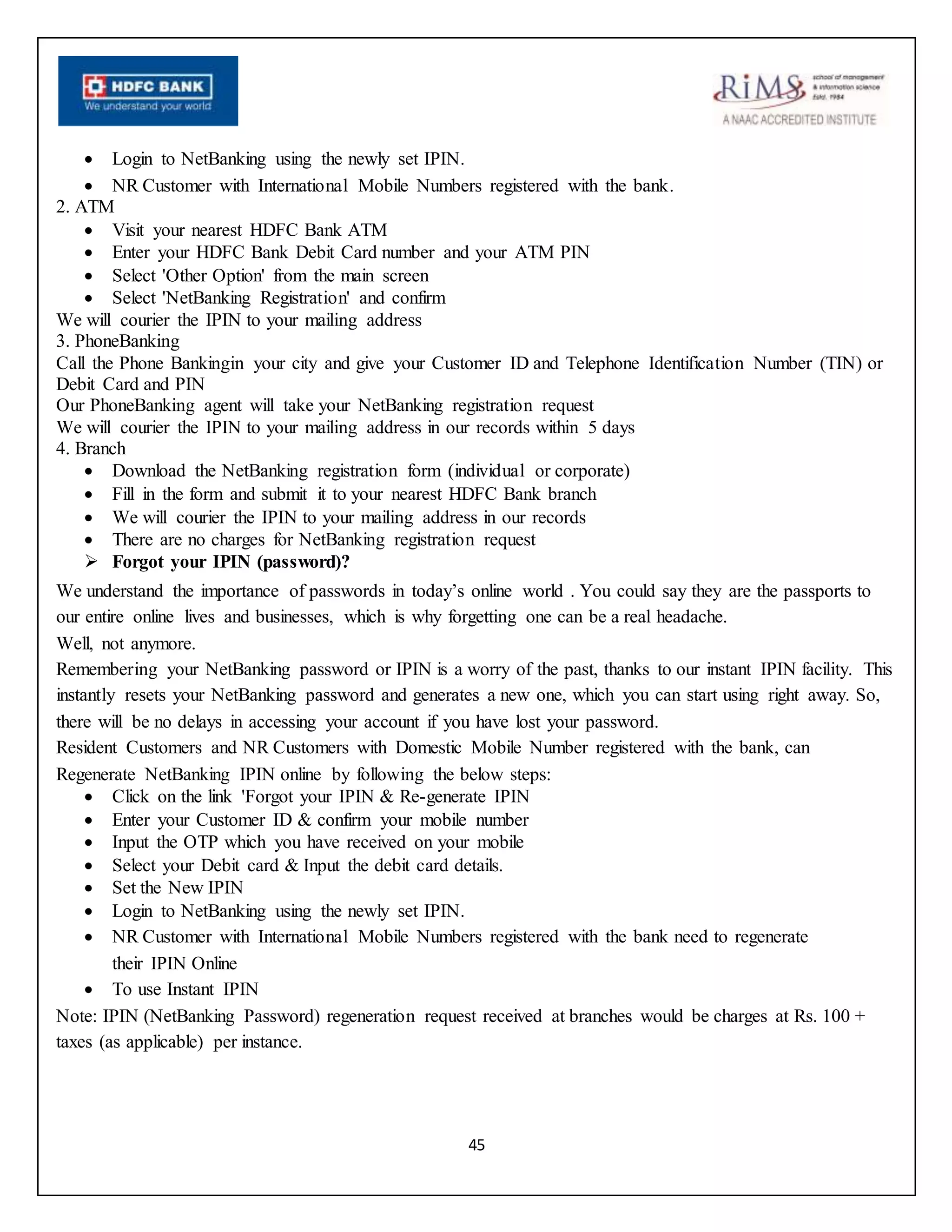 HDFC BANK REPORT | DOCX