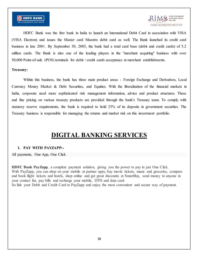 HDFC BANK REPORT | DOCX