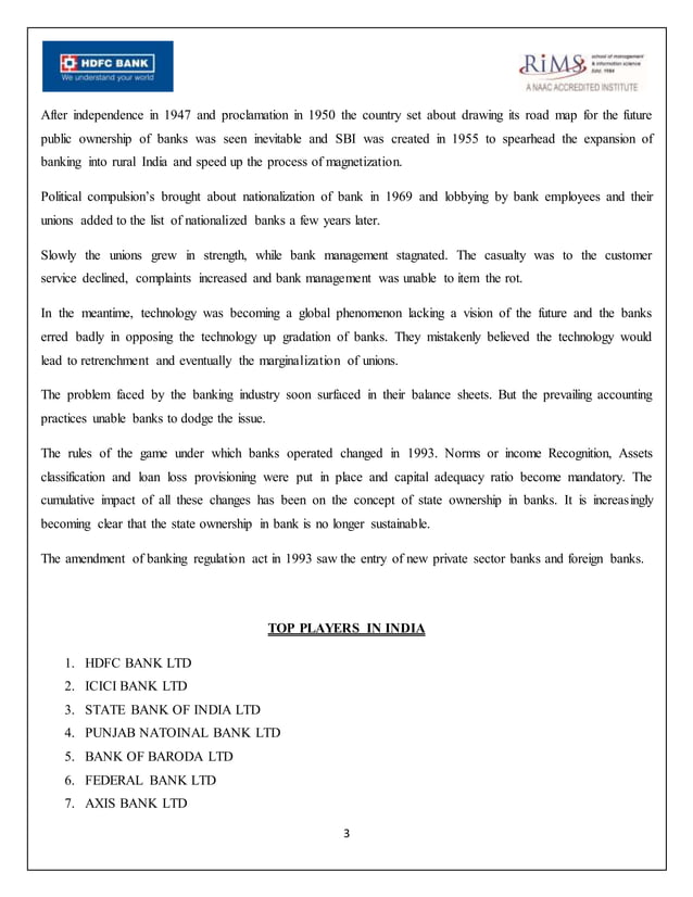 HDFC BANK REPORT | DOCX