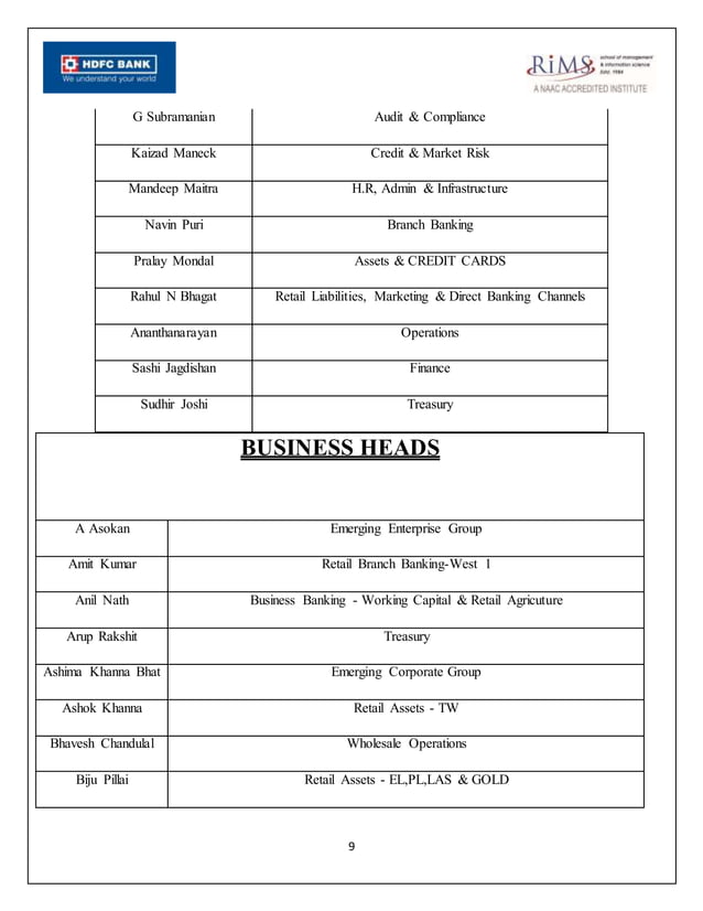 HDFC BANK REPORT | DOCX