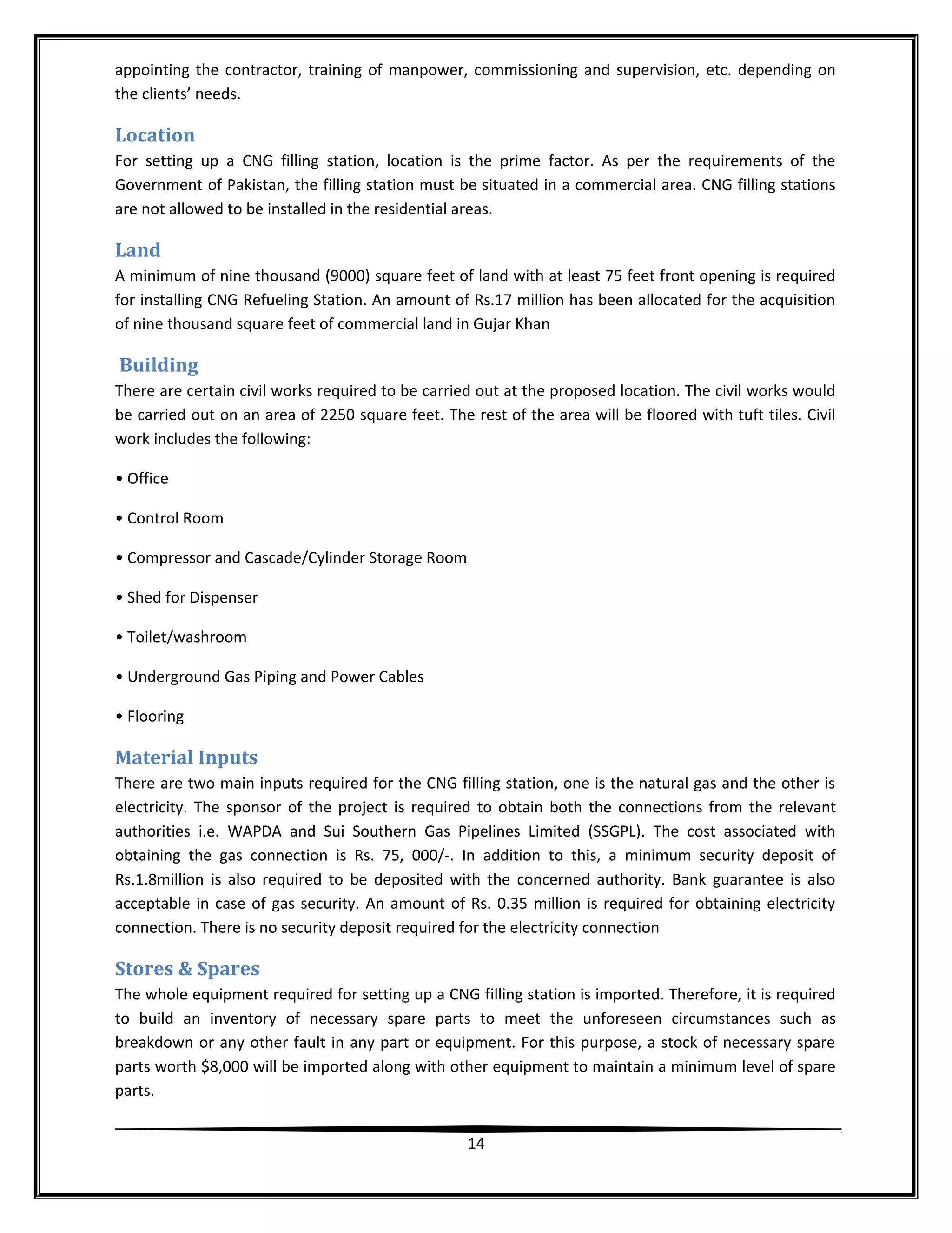 Construction of CNG station project final report. | DOC