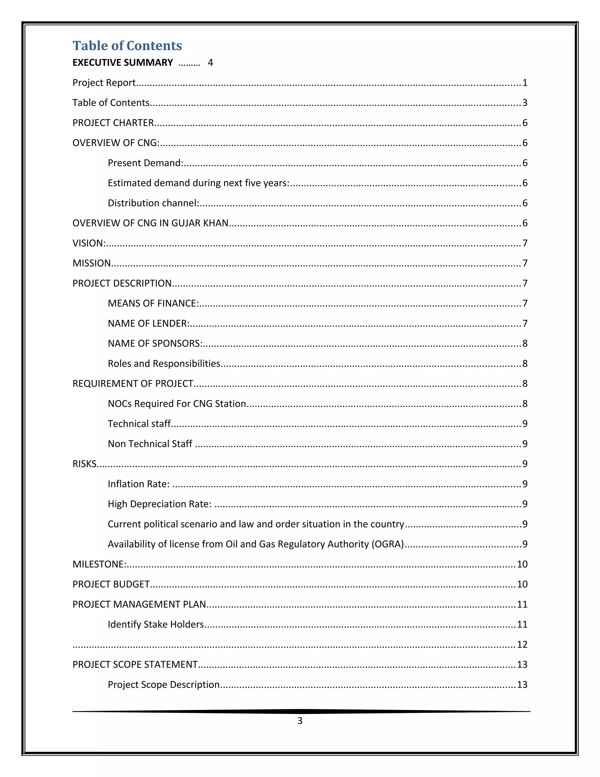 Construction of CNG station project final report. | DOC