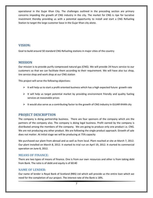 Construction of CNG station project final report. | DOC