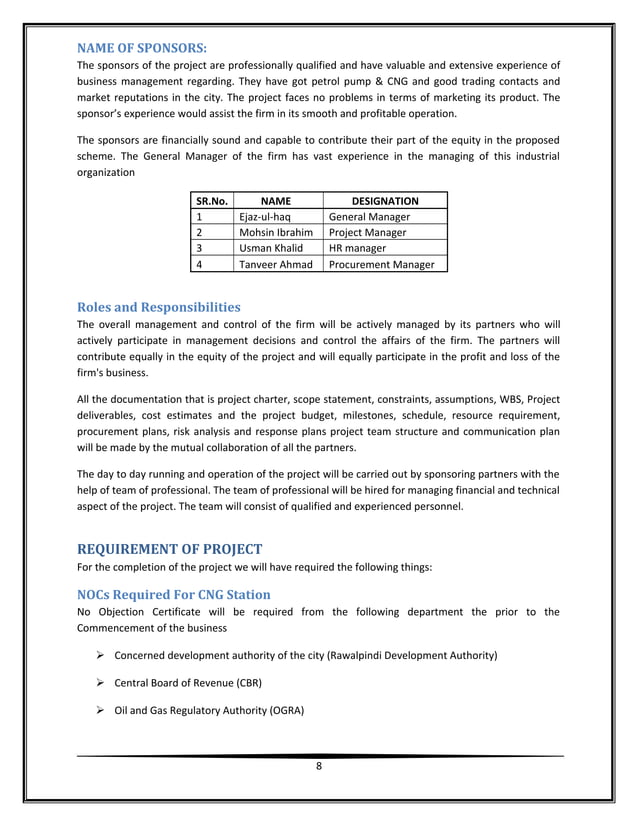 Construction of CNG station project final report. | DOC