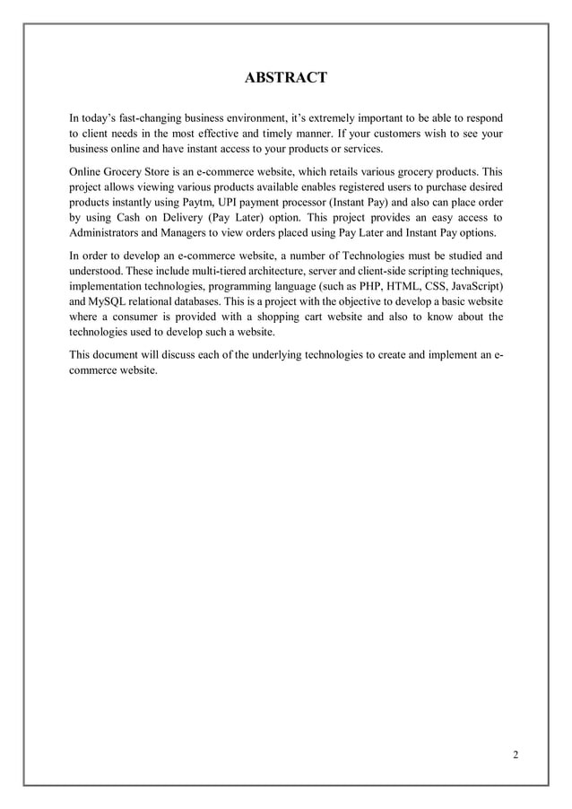 Final project report on grocery store management system..pdf | Web ...