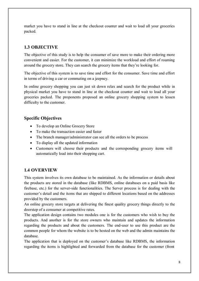 Final project report on grocery store management system..pdf | Web ...