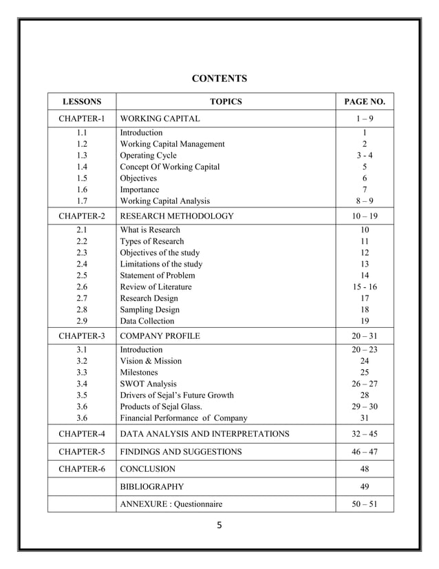 Project report on Working Capital Management | DOCX | Business ...