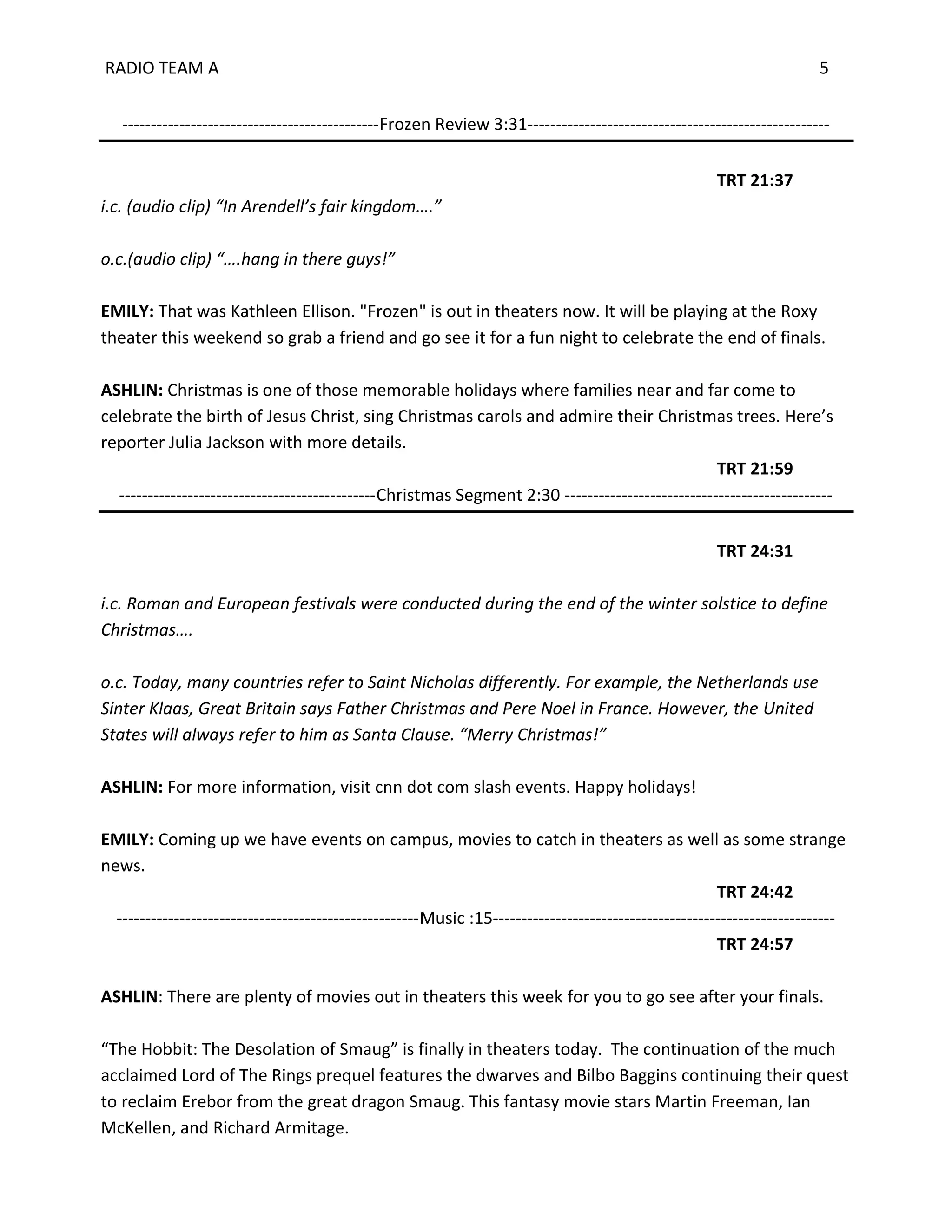 Final Radio Show Script | PDF