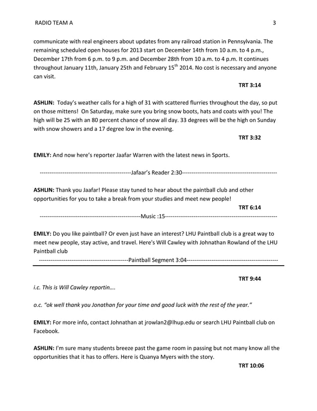 Final Radio Show Script | PDF