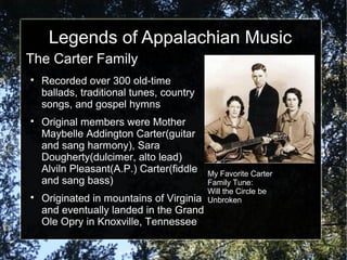 Appalachian Music and Culture Final | PPT