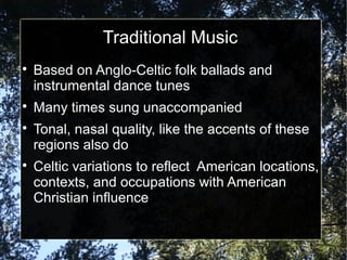 Appalachian Music and Culture Final | PPT