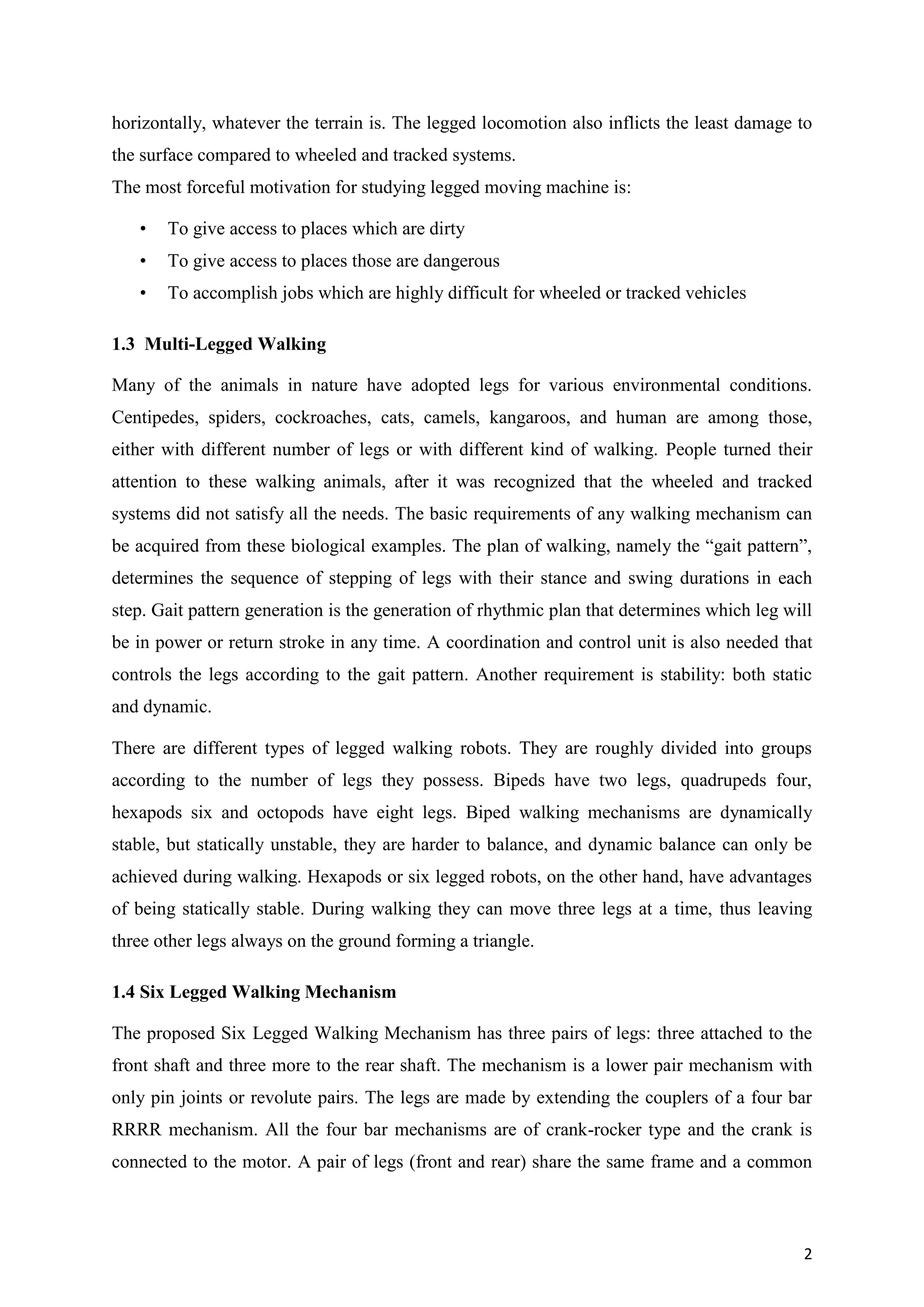 Six Legged Walking Mechanism | PDF