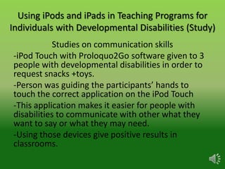 Final project, special needs and technology | PPTX