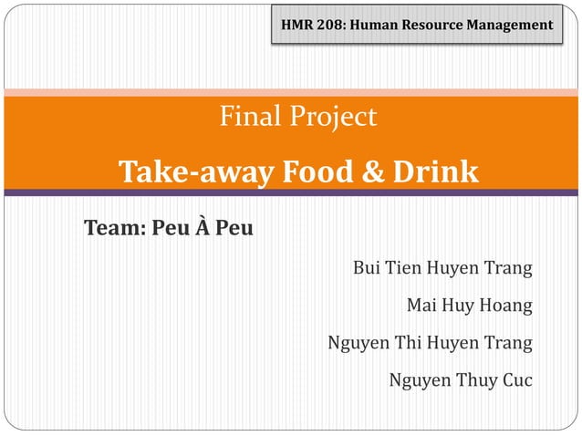 [Final project] Take-away Food & Drink | PPT