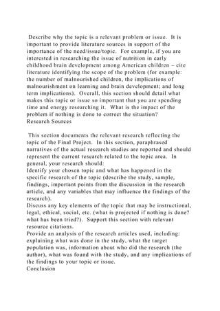 Final Project The Final Project should demonstrate an understandin.docx