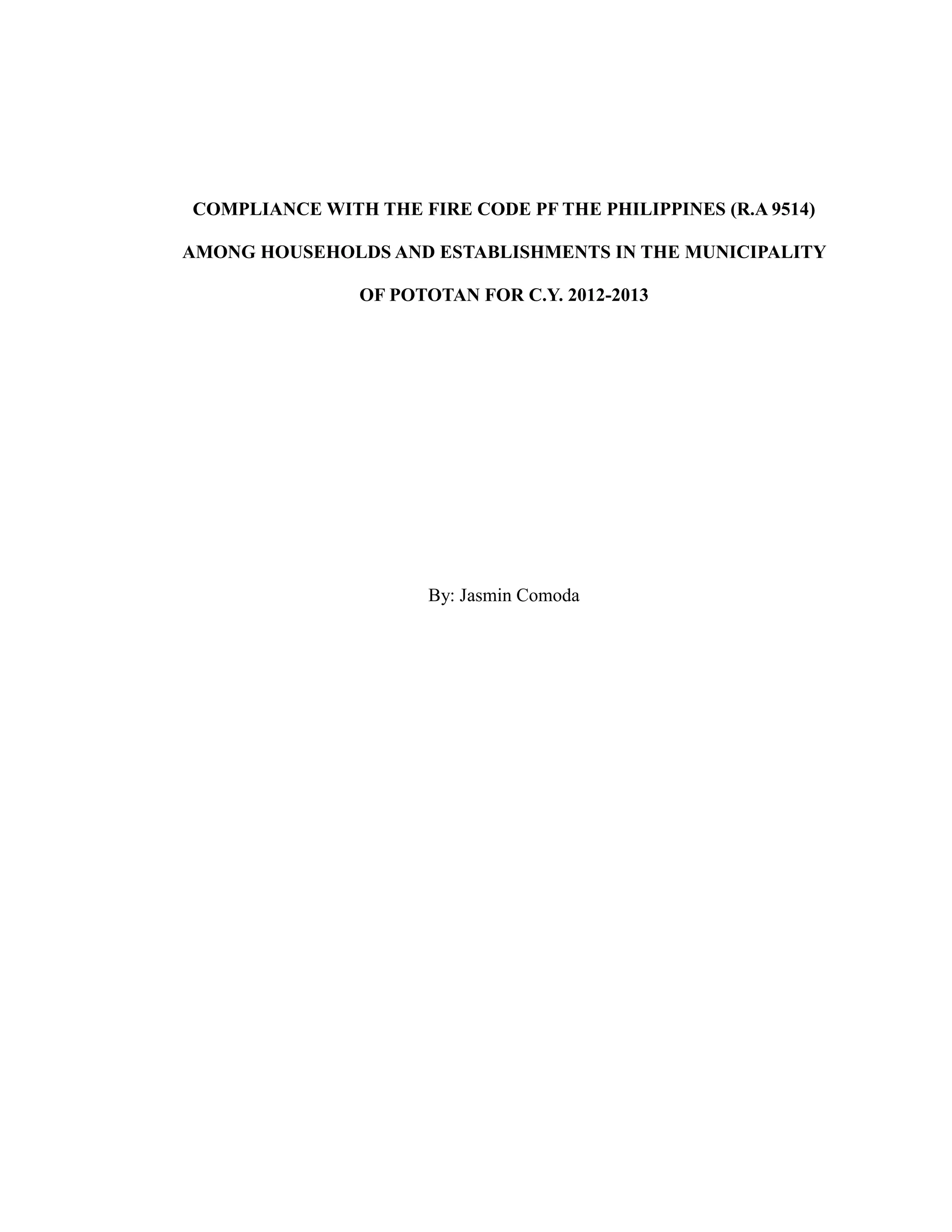 Compliance with the Fire Code of the Philippines | DOCX