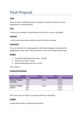 Final proposal | PDF