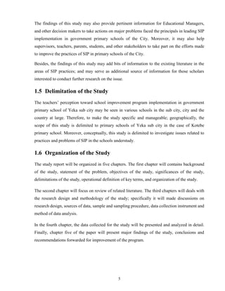 Teachers perception toward school improvement program implementation in ...