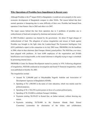 An Analysis on Proshika | DOCX