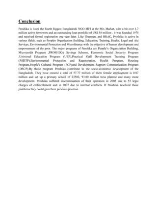 An Analysis on Proshika | DOCX